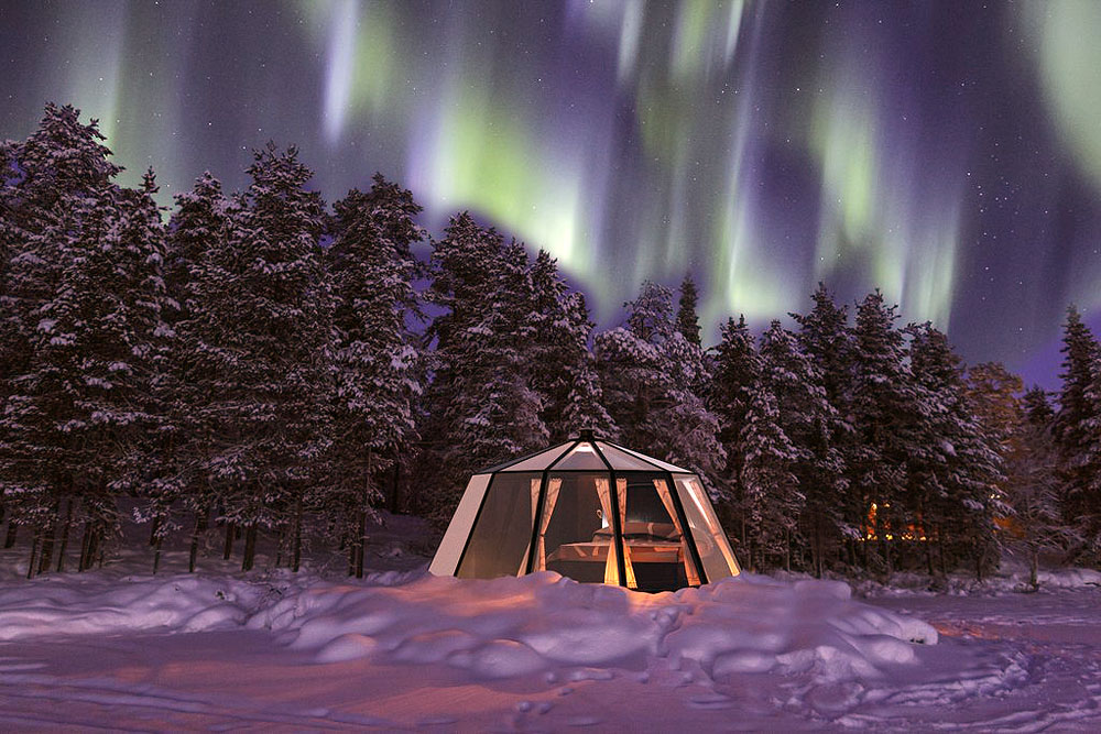 Igloo Under Northern Lights Alaska | Shelly Lighting