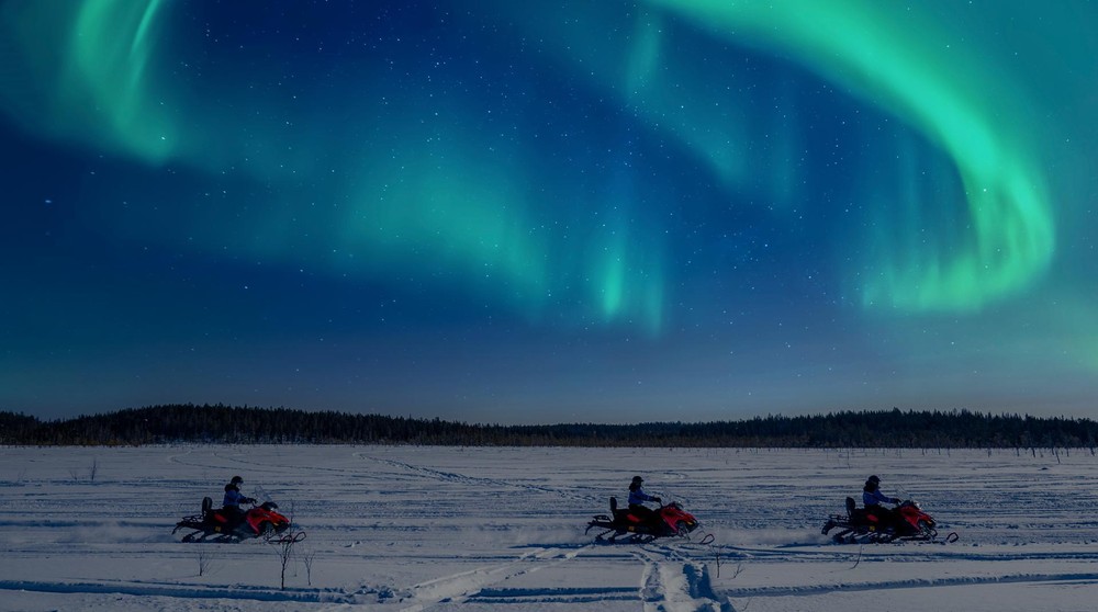 Snowmobile Safari at Night - 2024 Apukka Resort Activity at Lappland ...